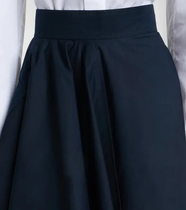 Givenchy Asymmetric Cotton Poplin Maxi Skirt