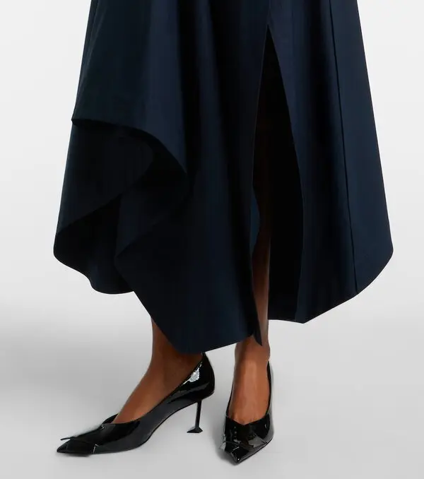 Givenchy Asymmetric Cotton Poplin Maxi Skirt