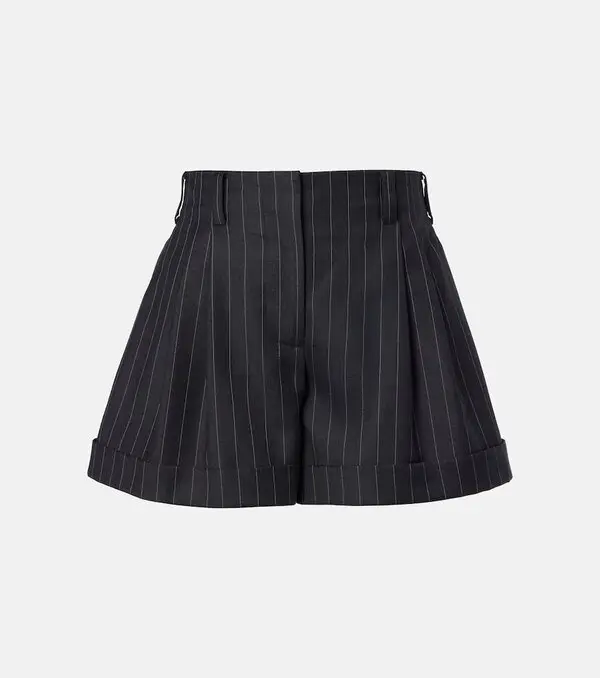 Givenchy Pinstriped Wool Shorts - Grey
