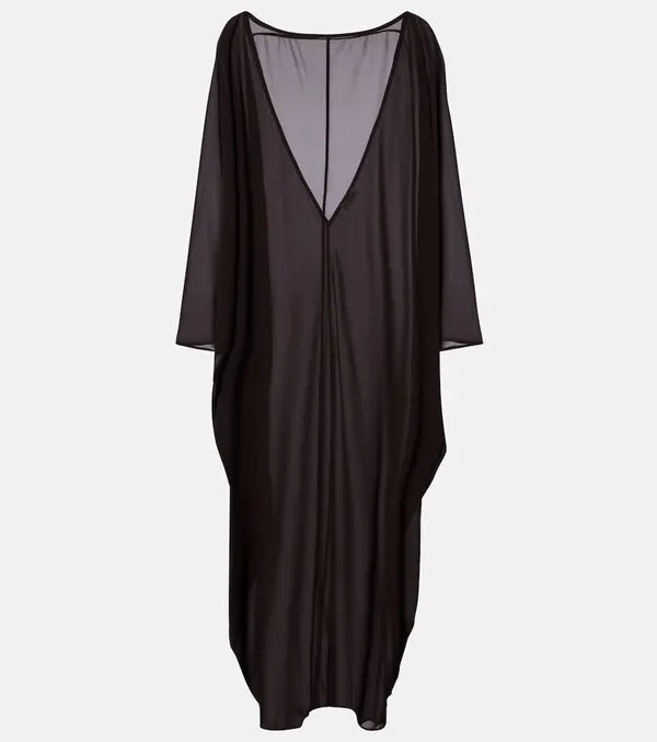 Staud Nour Chiffon Beach Dress - Brown