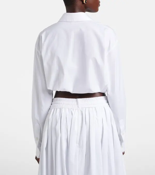 Dolce & Gabbana Cropped Cotton Poplin Shirt - White
