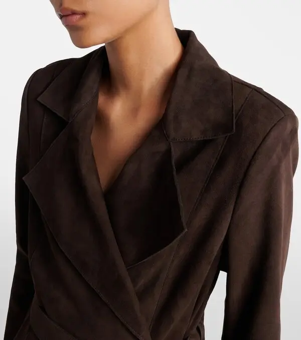Nour Hammour Winona Suede Wrap Coat