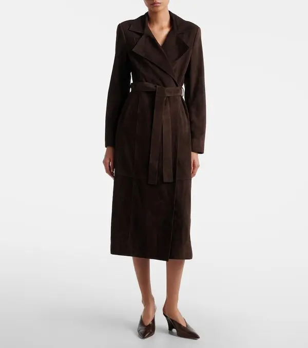 Nour Hammour Winona Suede Wrap Coat