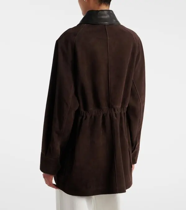 Nour Hammour Suede Leather Jacket - Brown