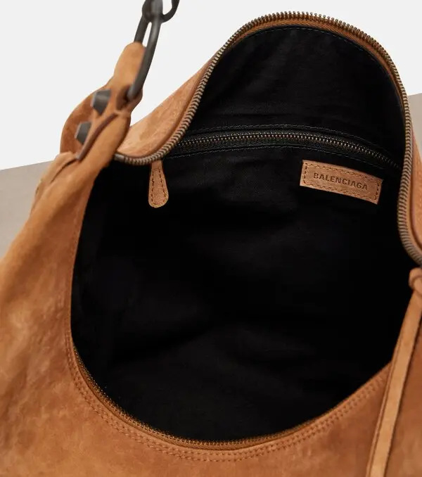 Balenciaga Le City Medium Suede Shoulder Bag - Brown