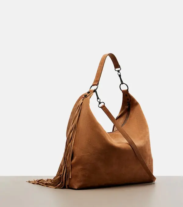 Balenciaga Le City Medium Suede Shoulder Bag - Brown
