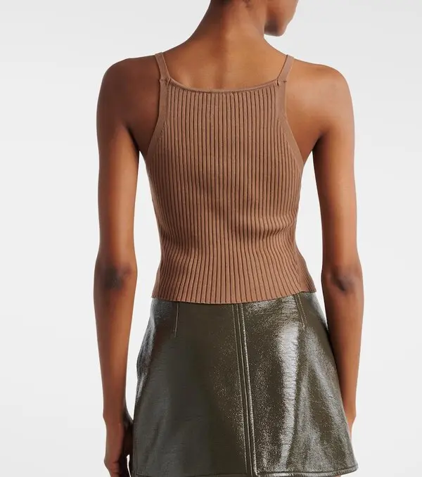 COURREGES Courrèges Ribbed-knit Tank Top - Brown