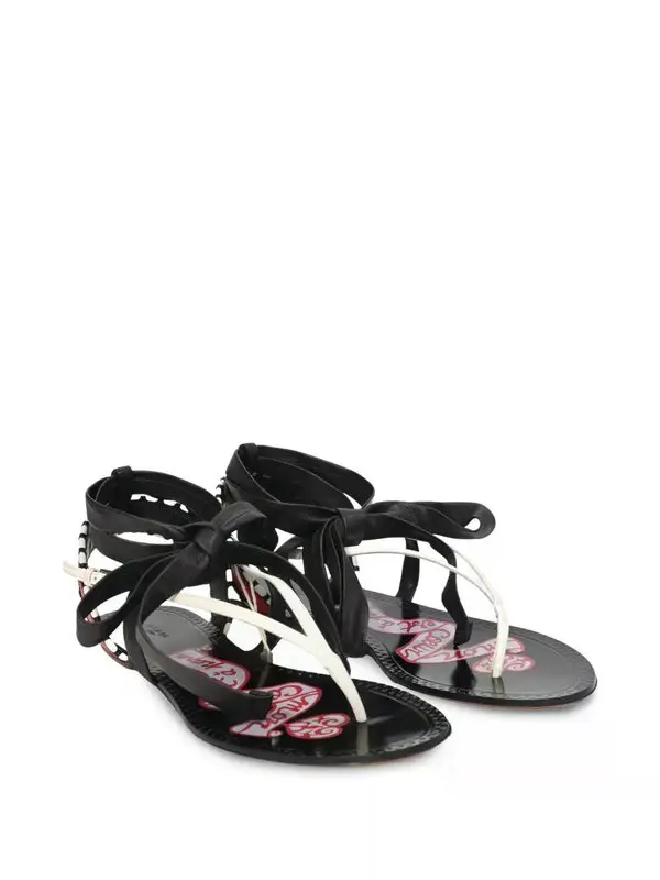 Alaïa Graphic Print Gladiator Sandals