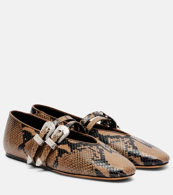 Le Monde Beryl Classic Claudia Leather Mary Jane Flats - Brown