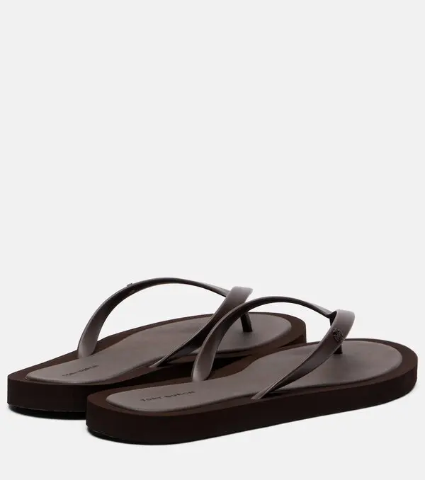 Tory Burch Kira T Monogram Thong Sandals - Brown