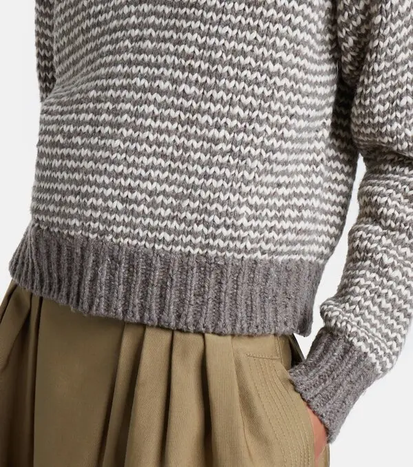 Polo Ralph Lauren Striped Cotton And Wool-blend Knit Sweater