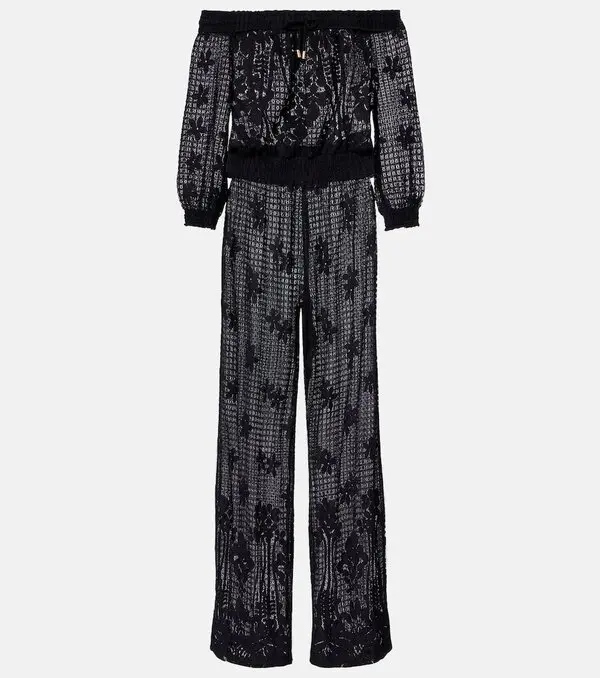 Melissa Odabash Tully Crochet Jumpsuit - Black
