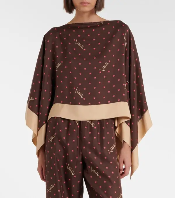 Valentino Garavani Printed Silk Twill Top