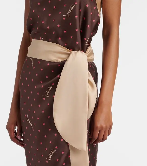 Valentino Garavani Printed Silk Twill Wrap Skirt