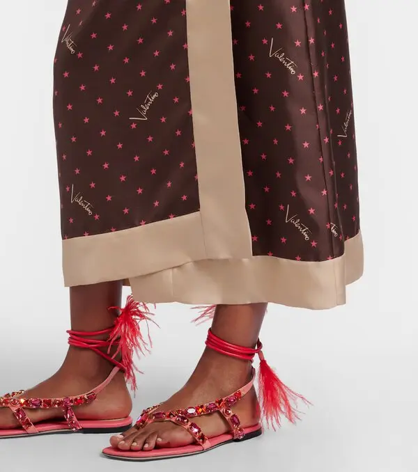 Valentino Garavani Printed Silk Twill Wrap Skirt