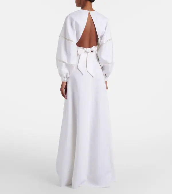 Valentino Garavani Lace-trimmed Linen Maxi Skirt - White