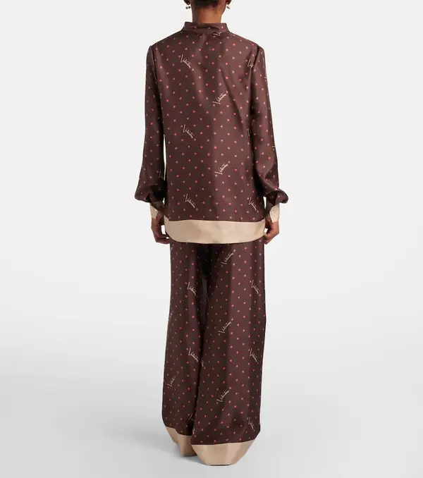 Valentino Garavani Printed Silk Twill Palazzo Pants