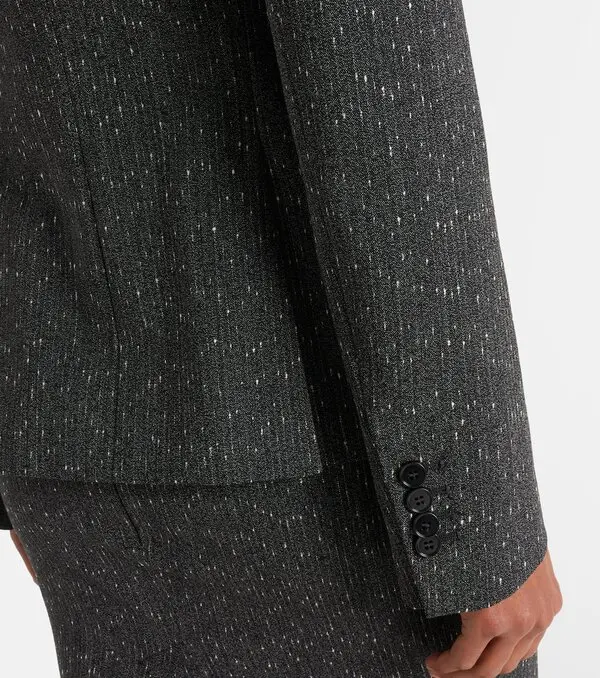 Alexander McQueen Single-breasted Wool Blazer - Grey