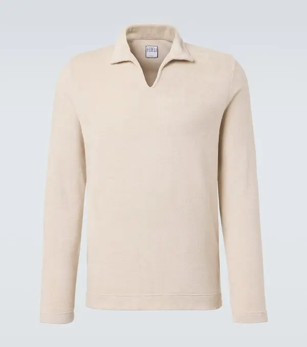 Fedeli Cotton Terry Polo Shirt - Beige