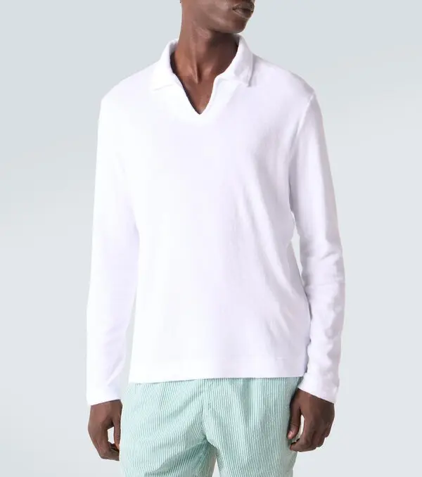 Fedeli Cotton Terry Polo Shirt - White