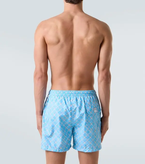 Fedeli Printed Swim Trunks - Blue