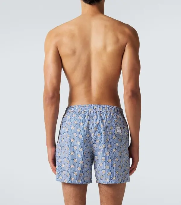 Fedeli Printed Swim Trunks - Blue