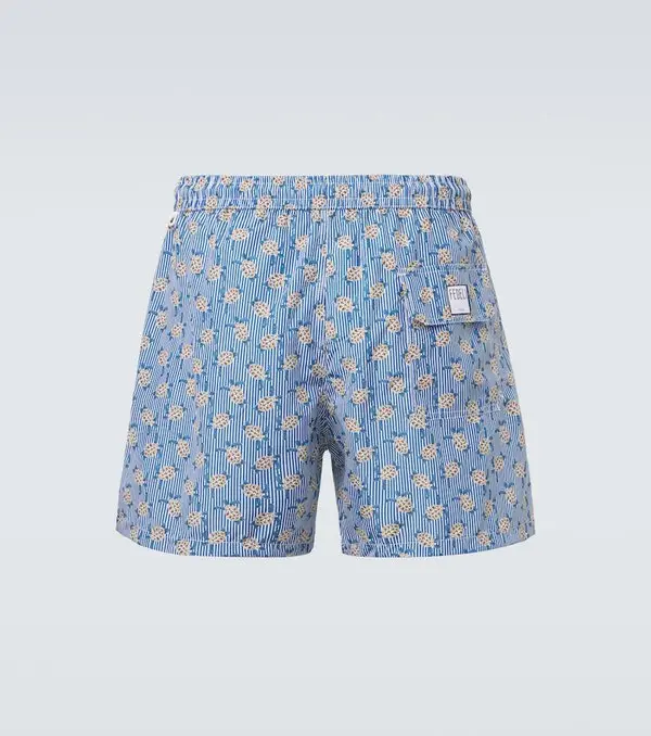 Fedeli Printed Swim Trunks - Blue
