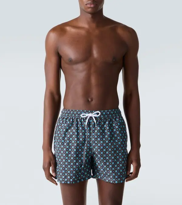 Fedeli Printed Swim Trunks - Brown
