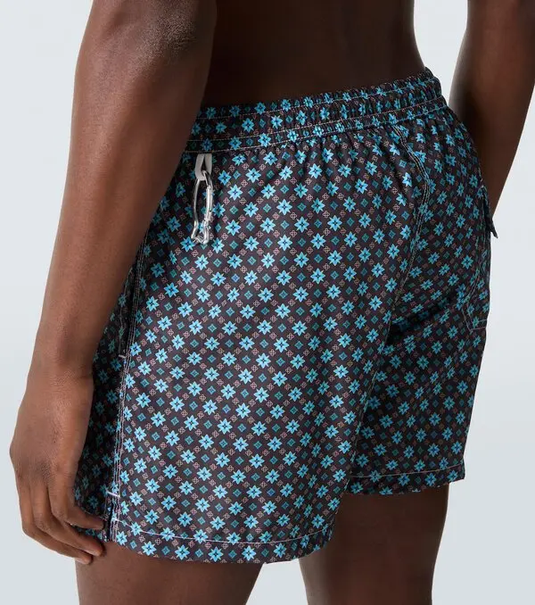 Fedeli Printed Swim Trunks - Brown