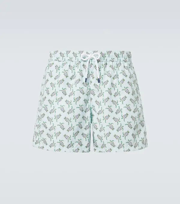 Fedeli Madeira Printed Swim Trunks - Green