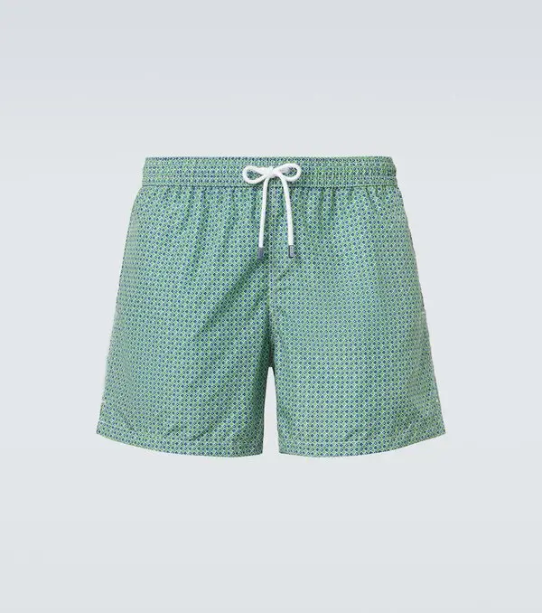 Fedeli Printed Swim Trunks - Green
