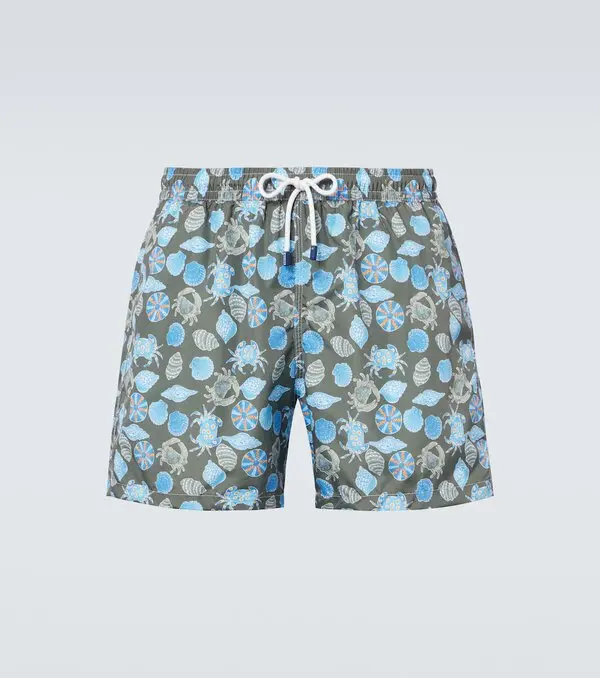 Fedeli Printed Swim Trunks - Green