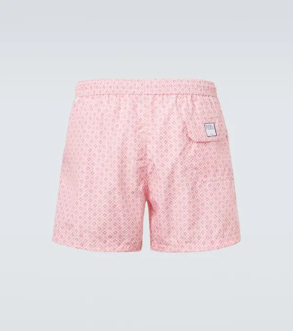 Fedeli Madeira Printed Swim Trunks - Pink