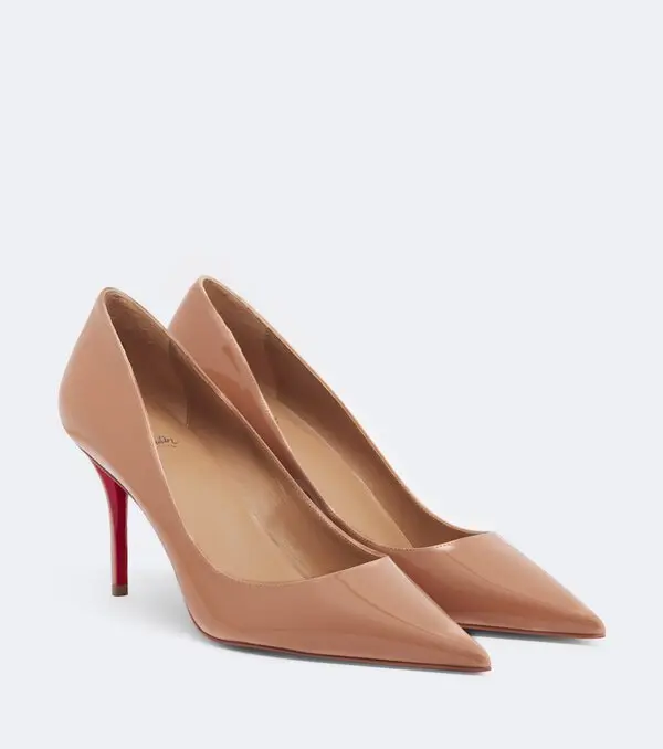 CHRISTIAN LOUBOUTIN Miss Z Patent Leather Pumps - Beige