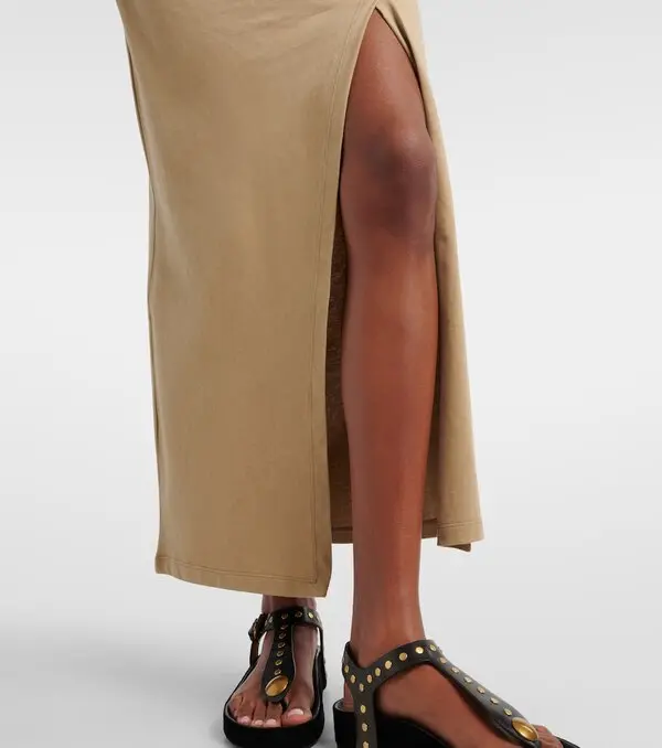 Isabel Marant Étoile Nadela Gathered Cotton Jersey Midi Dress - Beige