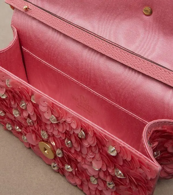 Valentino Garavani Locò Small Sequined Shoulder Bag