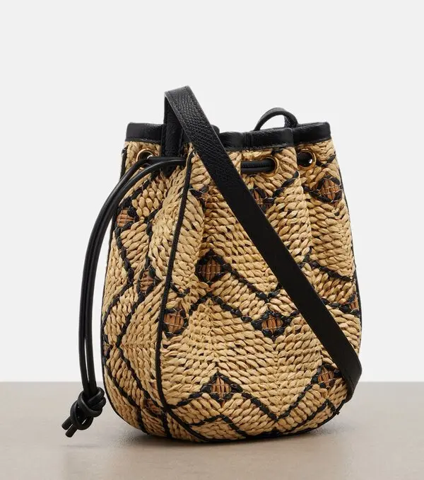 Valentino Garavani Vlogo Raffia Bucket Bag