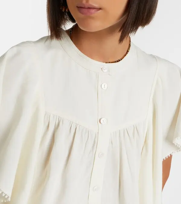 MARANT ETOILE Marlie Ruffled Crochet-trimmed Blouse