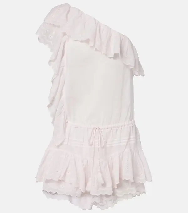 MARANT ETOILE Lalia Embroidered Ruffled Minidress - Pink