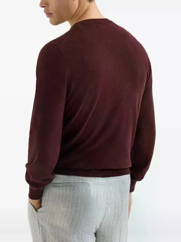 Brunello Cucinelli Cashmere Rib Knit Crew Neck Sweater