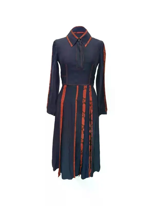 Burberry Silk Dress With Snakeskin Print Trim