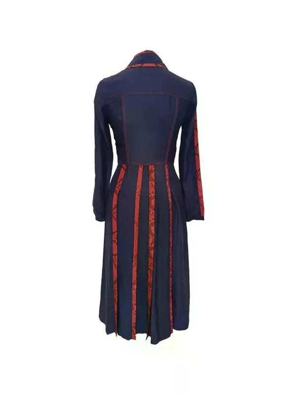 Burberry Silk Dress With Snakeskin Print Trim