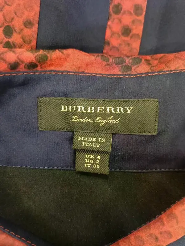 Burberry Silk Dress With Snakeskin Print Trim