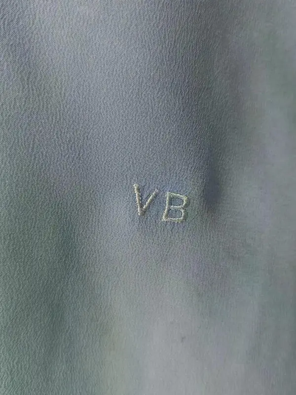 Victoria Beckham Silk Logo-embroidered Blouse - Blue