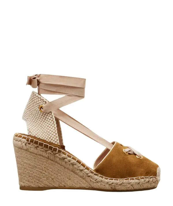 Valentino Garavani Suede Espadrille Wedges - Brown