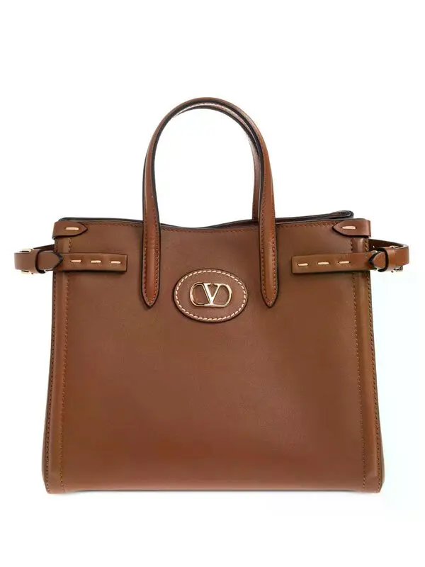 Valentino Garavani Vlogo Leather Tote Bag