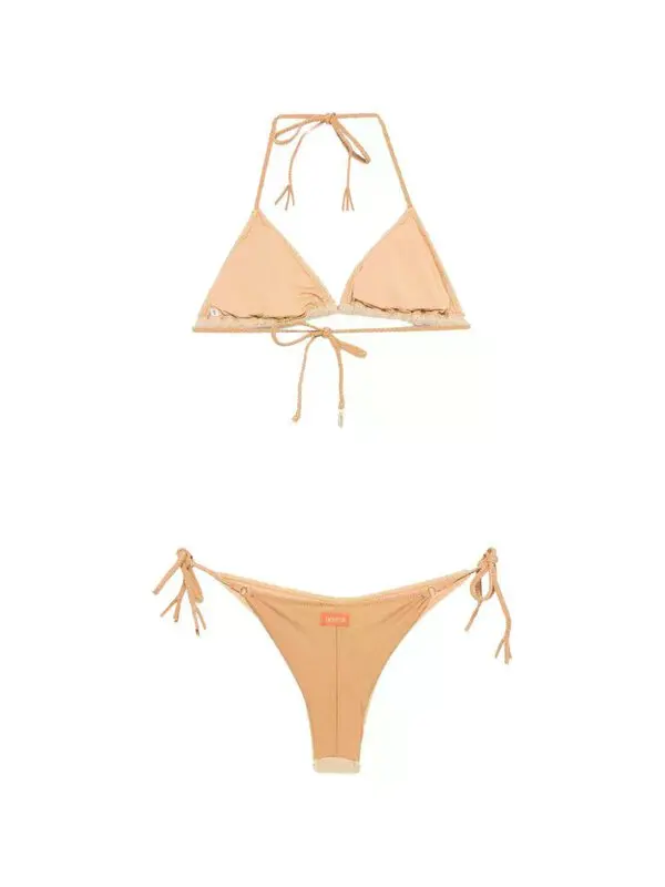 COTAZUR Metallic-effect Triangle Bikini