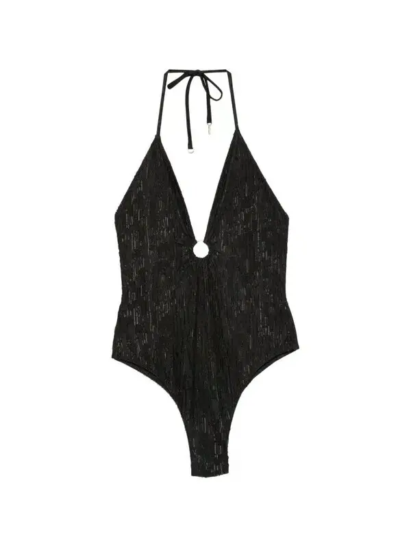COTAZUR Textured Halterneck Swimsuit