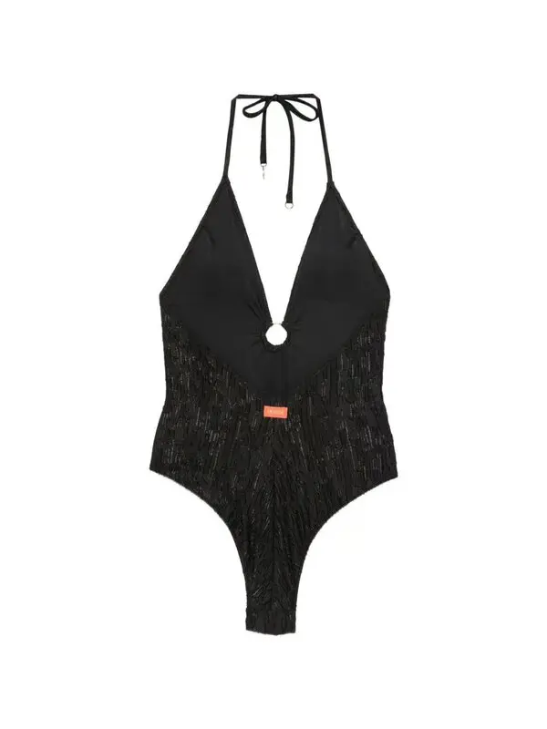 COTAZUR Textured Halterneck Swimsuit