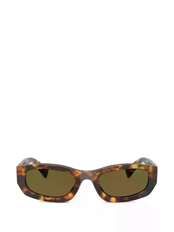Miu Miu Tortoiseshell Effect Oval-frame Sunglasses